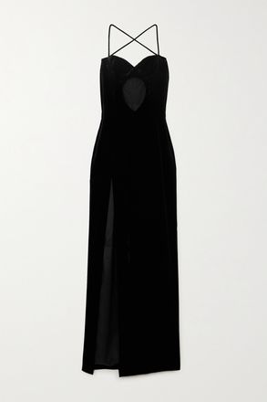 Alessandra Rich Robe Aus Stretch-samt Mit Cut-out - Schwarz