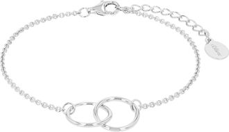 s.Oliver SO PURE Armband f&uuml;r Damen mit Ring Anh&auml;nger, 925 Sterling Silber, Rhodiniert, L&auml;nge: 16-19 cm