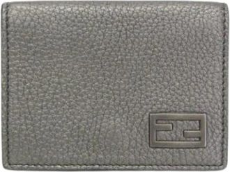 Fendi unisex, Pre-owned, Gris, Taille: ONE Size Portefeuille en cuir Pre-owned