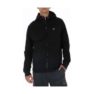 Lyle & Scott Loopback Baumwoll-Kapuzenpullover mit durchgehendem Rei&szlig;verschluss - - Sweatshirts & Hoodies - Herren - Schwarzk - S