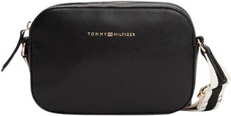 Tommy Hilfiger Sac &agrave; Bandouli&egrave;re Sac Femme Logotape Camera Bag Petit, Noir (Black), Taille Unique