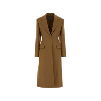 Balenciaga Single-breasted Coat In Camel