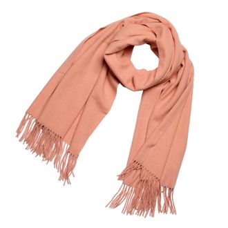 DonDon Schal Damen Winter Wollschal Winterschal gro&szlig; und flauschig 200 x 70 cm - Lachsfarben