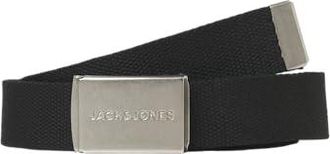 Jack & Jones Jaclondon Ceinture tissée Noos, Noir/Argenté, 95 cm Hommes