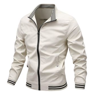 Generic Blouson Herren Jacke D&uuml;nn, Bomberjacke Herren Leicht, &Uuml;bergangsjacke Leichte Sommerjacke Herren, Stehkragen Pilotenjacke Mit Reissverschluss Fliegerja