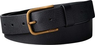 Calvin Klein Herren Round Buckle 35mm Fixed Lv04d7069g G&uuml;rtel, Black (Black/Antique Brass), 110 cm