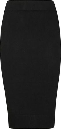 Dondup jupe mi-longue à plaque logo - Noir