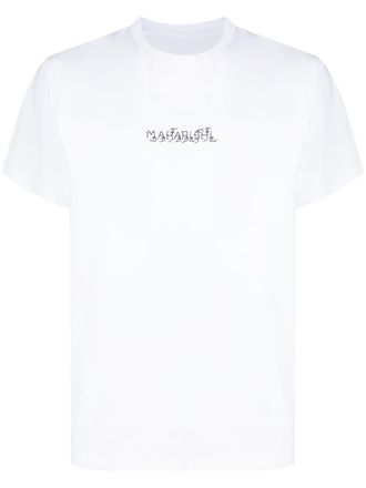 maharishi t-shirt en coton biologique à logo imprimé - Blanc