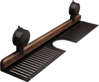 Generic Dioeazh Walnuss Badregal Mit Saugnapf, Wasserhahn-Organizer Für Badezimmer, Wandmontiertes Regals Ohne Bohren, Wandmontiertes Waschbeckenregal Für Sch