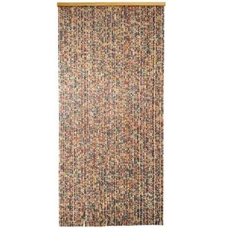 MOREL Rideau de porte perles de bois multicolores 90 x 200 cm