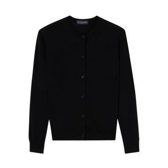 Brooks Brothers Femme, Pulls, Noir, Taille: 38 FR Cardigan en laine m&eacute;rinos