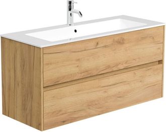 Magnolia Home Badm&ouml;bel Taifun mit Waschtisch 120 cm 2 Greifraum SoftClose Ausz&uuml;ge eiche gold