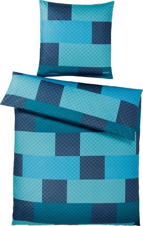 Joop 4060 Chessboard Mako-Satin-Bettwäsche 135x200 + 1x 80x80 Lagune-4