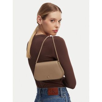 Calvin Klein Handtasche Calvin Klein Ck Curved Wallet On Chain LV04F1153G Beige
