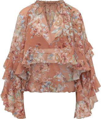 Zimmermann Femme, Blouses et Chemises, Multicolore, Taille: 36 FR Awaken Ruffle Blouse