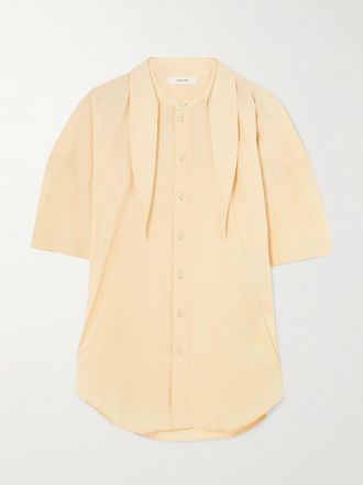 Christophe Lemaire Chemise En Mousseline De Coton &Agrave; Foulard - Jaune