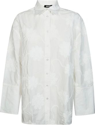 Rotate Rotate Birger Christensen, Femme, Blouses et Chemises, Blanc, Taille: 34 FR Flower Oversized Shirt