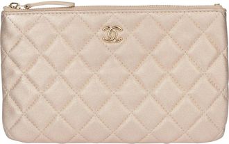Chanel Crossbody Bags - Chanel Golden Quilted Lambskin Clutch - Gr. unisize - in Bunt - f&uuml;r Damen