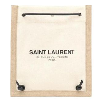 Saint Laurent Pre-owned Sac bandouli&egrave;re 2-en-1 en toile - Femme - Pre-owned - Beige - Taille: ONE Size