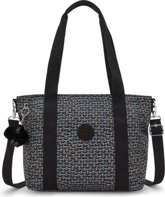Kipling ASSENI S Kleine Tragetasche, Tragetaschen, Geo Feather (Schwarz)