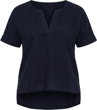 Angel Of Style Longbluse Bluse A-Linie Leinenoptik Halbarm
