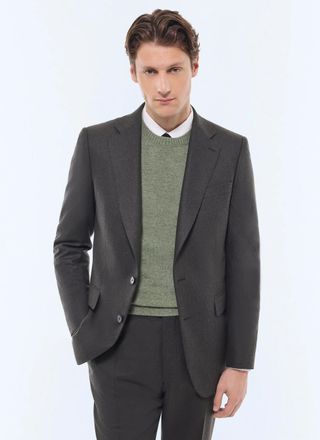 Fursac Veste de costume ajustée en flanelle - Taille 44 - Homme