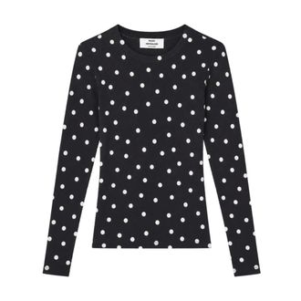Mads Norgaard Femme, Pulls, Noir, Taille: 36 FR Tuba Tee Long Sleeve
