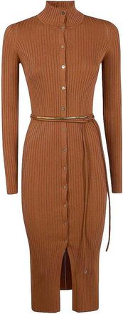 Elisabetta Franchi Robe Au Genou - Marron
