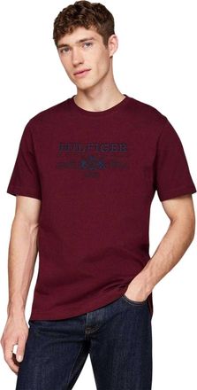 Tommy Hilfiger T-Shirt f&uuml;r Herren, Baumwolle (Weinrot)