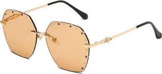 Generic Lunettes de soleil tendance en métal pour femme avec diamants Lunettes de soleil décoratives pour vacances en plein air (couleur : C, taille : moyen) 