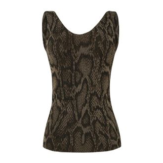 Wolford Schlangenmuster Jacquard V-Ausschnitt Top - - Tops - Damen - Gr&uuml;n - L