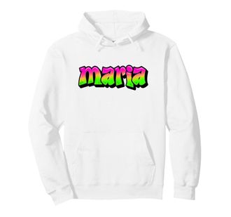 BDAZ Maria Graffiti Personalisierter Name Gr&uuml;n Rosa Frauen M&auml;dchen Pullover Hoodie