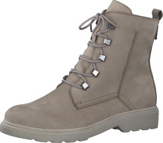 Marco Tozzi Damen Stiefeletten zum Schnüren aus Leder Herbst, Braun (Taupe Nubuck), 41