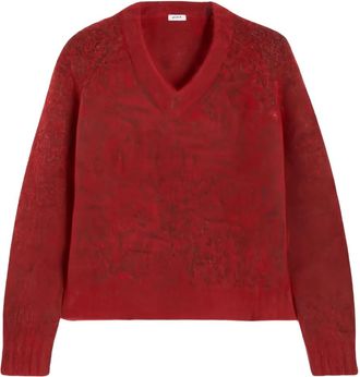 Aspesi pull à col v - Rouge