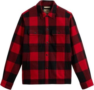 Woolrich Homme, Vestes, Rouge, Taille: M Veste chemise alaskienne &agrave; carreaux en laine