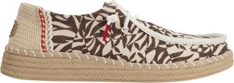 HeyDude Wendy Espadrille Retro Palm, Zapatos sin Cordones para Mujer, Downtown Brown/Egret, 40
