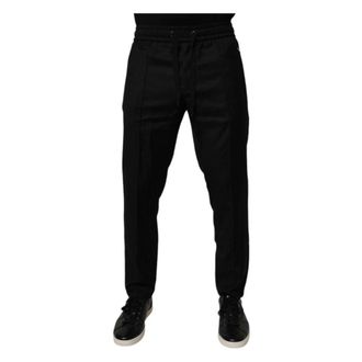 Dolce & Gabbana Homme, Pantalons, Noir, Taille: M Pantalon de jogging en laine