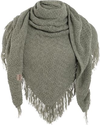 Knit Factory Dreiecksschal Amber - Damen Strickschal mit Wolle - Umschlagtuch für den Herbst und Winter - Winterschal - Dreieckstuch - Hochwertige Qualität - XXL S
