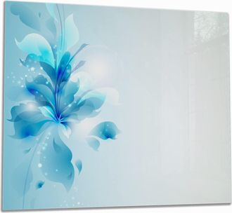 Wallario Herdabdeckplatte/Spritzschutz aus Glas, 1-teilig, 60x52cm, f&uuml;r Ceran- und Induktionsherde, Blaues Blumenbuket