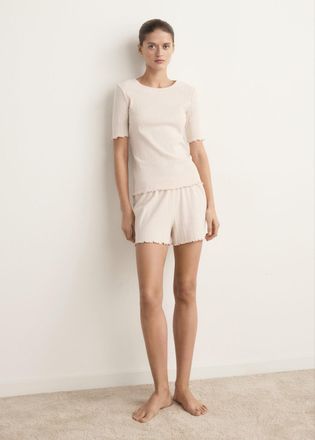 Mango Short en coton d&eacute;saiguill&eacute; rose - Femme - S - MANGO