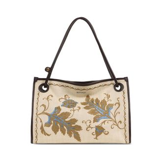 Etro Femme, Sacs, Multicolore, Taille: ONE Size Eyes M Linen Embroidery