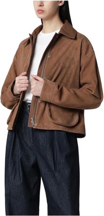 Halfboy Halfboy, Femme, Vestes, Brun, Taille: 38 FR Parka Courte en Cuir