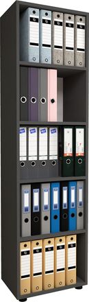 VCM Holzregal stehend/platzsparender Aktenschrank/Ma&szlig;e ca. H. 178 x B. 49 x T. 32 cm/Elegantes Regal/B&uuml;roregal - Ulas 5f