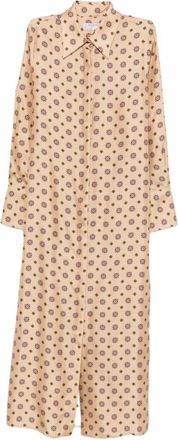 Alberto Biani Femme, Robes, Beige, Taille: 38 FR Robe Chemisier en Soie
