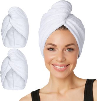 Turbie Twist Microfiber Hair Towel 2 Pack(White) by Turbie Twist