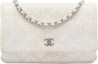 Chanel Portefeuille sur cha&icirc;ne Pre-owned - Femme - Pre-owned - Blanc - Taille: ONE Size