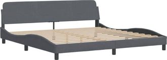 vidaXL Cadre de lit sans matelas gris foncé 200x200 cm velours Vidaxl
