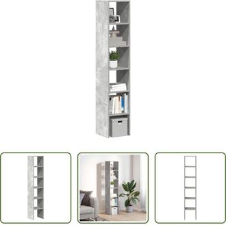 vidaXL vidaXL Betonfarbe - B&uuml;cherregale 2Stk. Stapelbar Betongrau 30x30x80cm Holzwerkstoff
