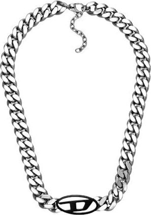 Diesel Collier pour homme en acier inoxydable 2 tons avec fermoir mousqueton