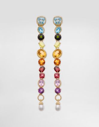 Dolce & Gabbana Ohrringe Rainbow Aus Gelbgold 18 Kt Mit Mehrfarbigen Edelsteinen - Frau Ohrringe Gold Gold Onesize